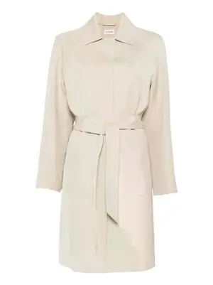 P.a.r.o.s.h Belted Long Jacket - Neutrals