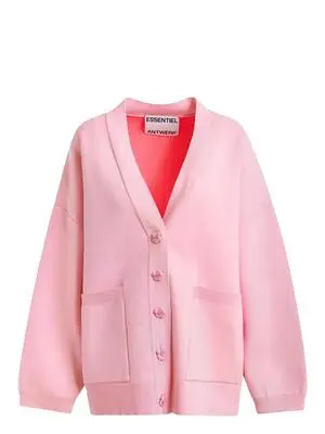 Essentiel Antwerp Jomber Flower-button Pockets Cardigan - Pink