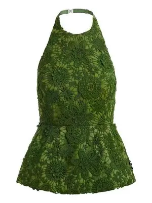 Essentiel Antwerp Floral Lace Halter Top - Green