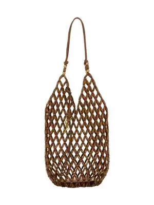 Saint Laurent Supple Woven Basket Bag - Brown