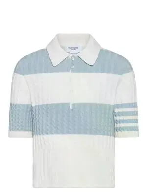 Thom Browne 4-bar Striped Polo Shirt - Blue