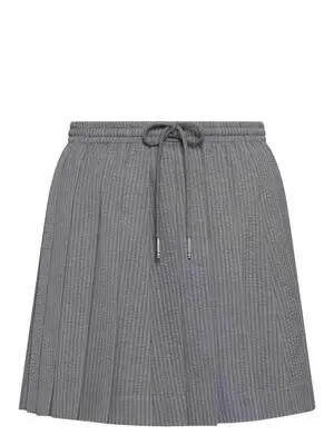 THOM BROWNE Drawstring Pleated Mini Skirt