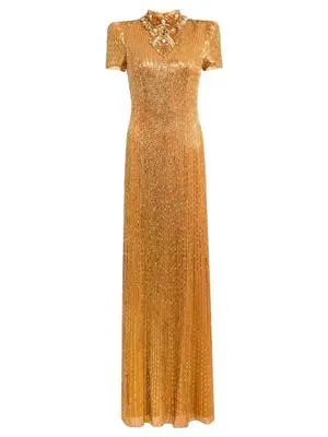 Jenny Packham Embellished Maxi Dress - Gold