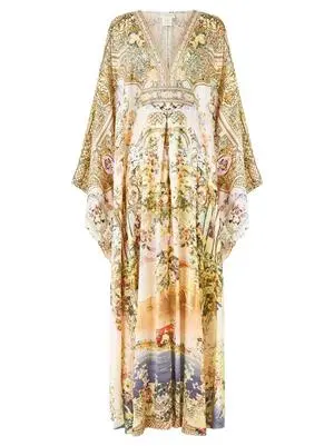 Camilla Floral-print V-neck Maxi Dress - Neutrals
