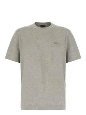 Zegna Logo-detail T-shirt - Grey