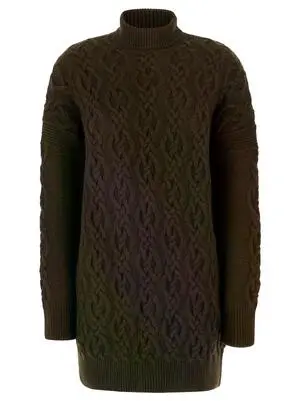 Max Mara Cable-knit Mini Dress - Green