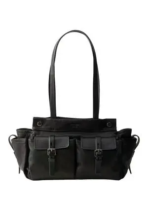Prada Route Medium Leather Tote Bag - Black