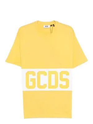 Gcds Logo Striped T-shirt - Yellow