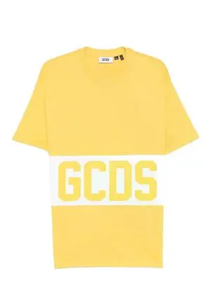 Gcds Logo Striped T-shirt - Yellow