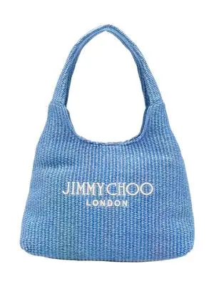 JIMMY CHOO Beach Diamond Logo Shoulder Bag - Blue