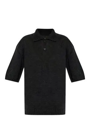 MAISON MARGIELA Gardening Hemp Buttoned Polo Shirt - Black