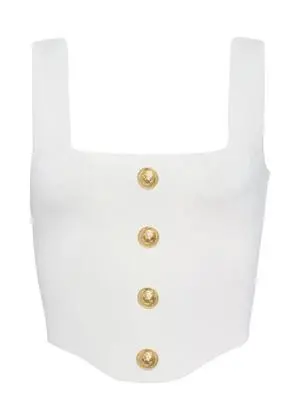L'AGENCE Button-Embellished Top