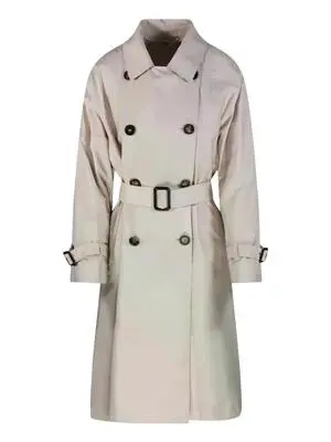 Max Mara Belted Double-breasted Coat - Neutrals