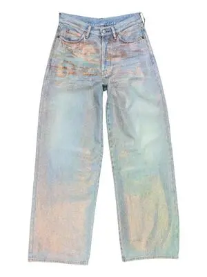 Acne Studios Glitter Wide Leg Jeans - Blue