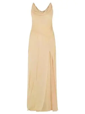 Blumarine Cowl-neck Maxi Dress - Neutrals