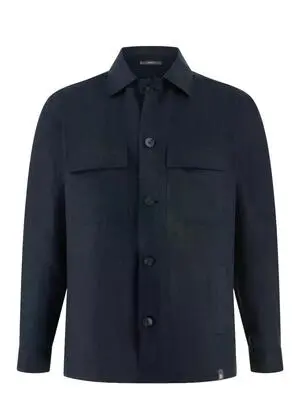 Boggi Milano Link Closed-collar Shirt Jacket - Blue
