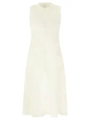 Malo Openwork Sleeveless Dress - Neutrals