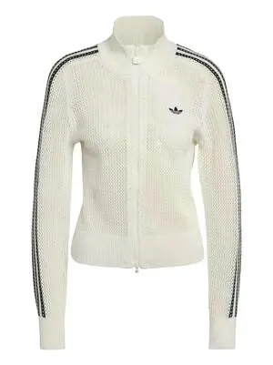 Adidas Firebird Striped Zip-up Cardigan - White