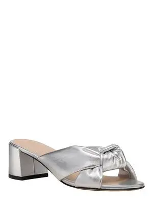 STUART WEITZMAN Soplaya 50 Block Heel Sandals - Silver