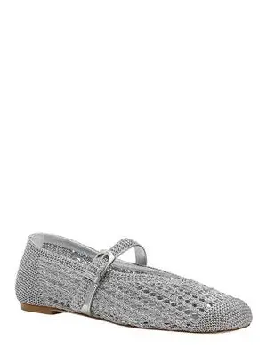 STUART WEITZMAN Leora Mary Jane Flats Silver