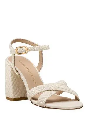 STUART WEITZMAN Alyssa 85 Woven Sandals - Cream