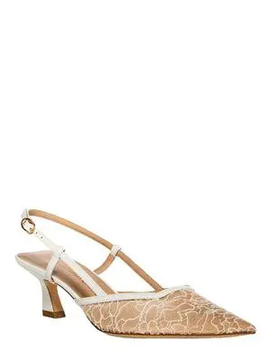 STUART WEITZMAN Vinnie 50 Slingback Pumps - Blanco/beige/blanco