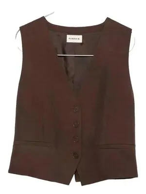 P.a.r.o.s.h Buttoned V-neck Gilet - Brown