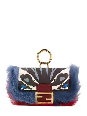 Fendi Nano Baguette Leather Bag Charm - Blue
