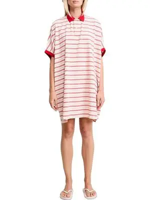 Denimist Polo Shirt Dress - Red Stripe