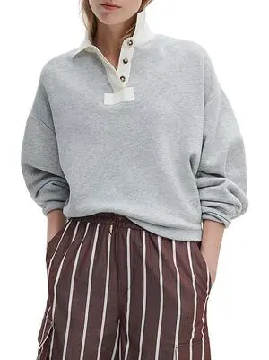 Rag & Bone Vintage Terry Oversized Sweatshirt - Heather Gray