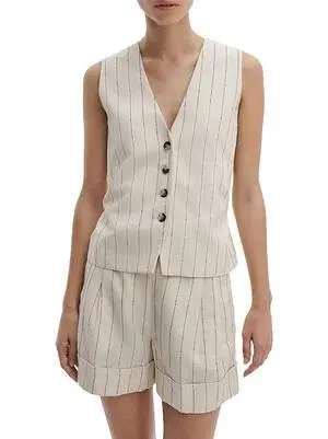 Rag & Bone Paulette Stripe Vest - White Stripe