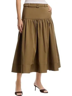 Cinq À Sept Peri Belted Skirt - Dark Olive