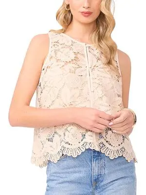 VINCE CAMUTO Lace Button-Down Shell