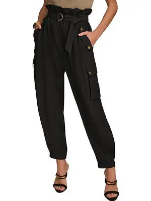 Donna Karan New York Cargo Paperbag Trousers - Black