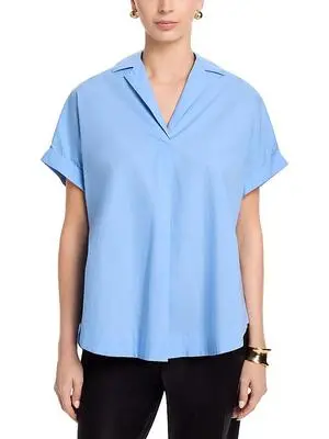 French Connection Poplin Collar Pullover Top - Blue Hydrangea