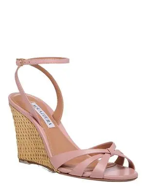 AQUAZZURA Tati 85 Wedge Sandals - Light Blush