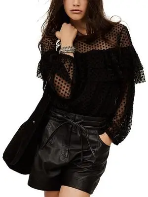 Ba&sh Raff Ruffled Blouse - Black
