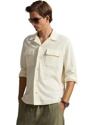 Polo Ralph Lauren Standard Fit Honeycomb Camp Shirt - Pale Cream