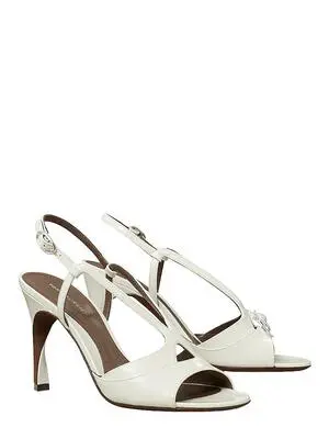 Tory Burch Twisted Heel Sandals - Marshmallow