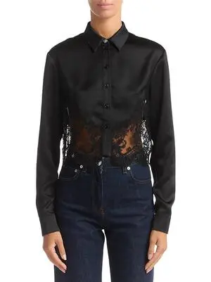 Versace Techno Satin Shirt - Black