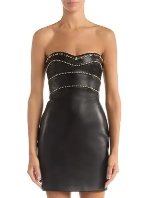 Versace Nappa Plonge' Leather Dress - Black