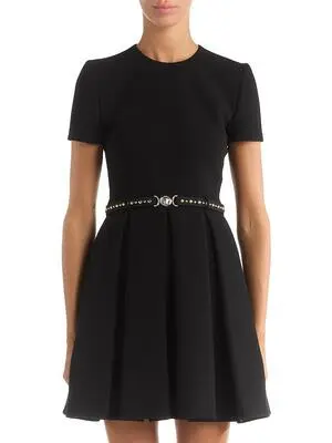 Versace Belted Wool Dress - Black