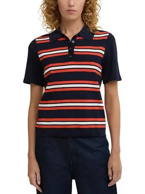 Barbour Launton Striped Polo - Navy Strip