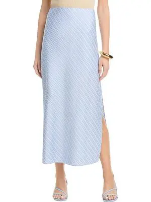 Aqua Stripe Slip Skirt - Blue/white