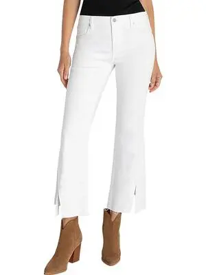 LIVERPOOL Hannah Crop Flare Slit Pants Bright White