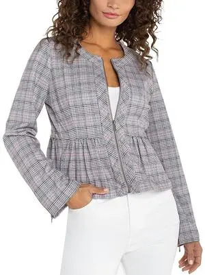 LIVERPOOL Plaid Peplum Jacket
