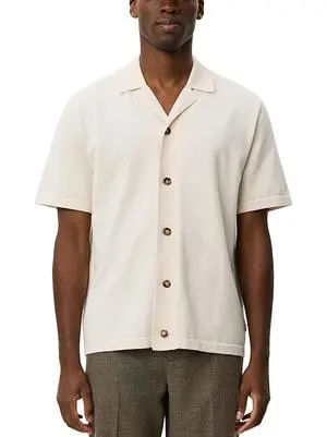 LES DEUX Emmett Globe Knitted Shirt - Ivory