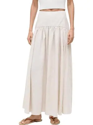 Staud Procida Linen Maxi Skirt - Natural
