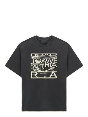 RtA Rt Road To Awe Double Layered Logo Graphic T-shirt - Black Exodus