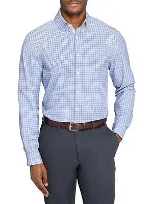 WRK Slim Fit Check Performance Dress Shirt - White/ Purple
